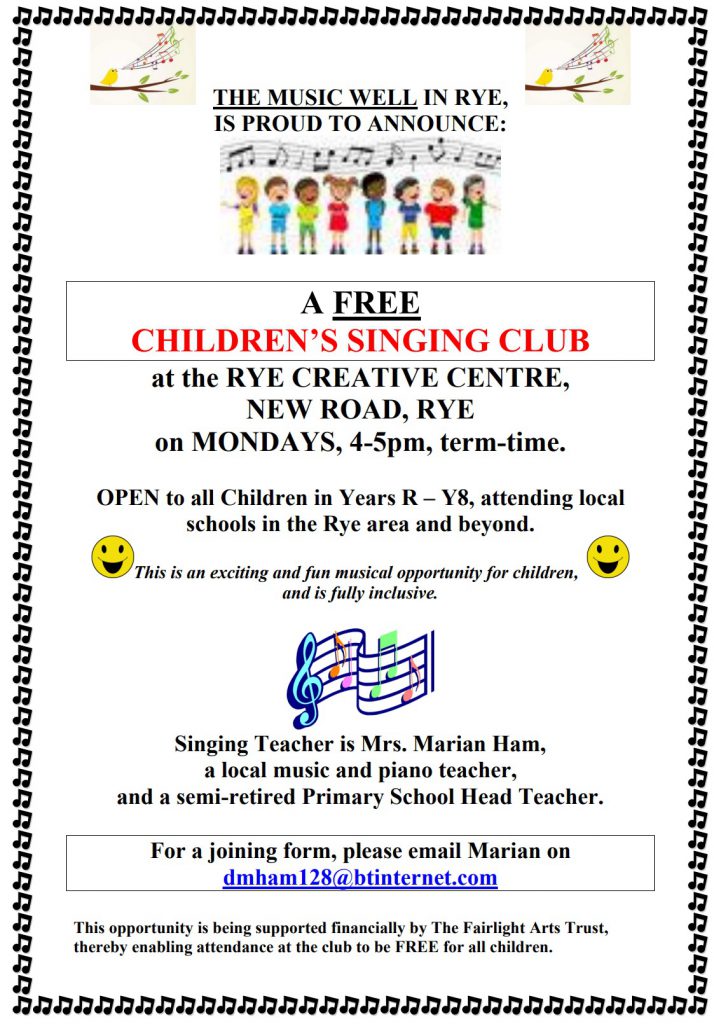 Book now for Children’s Singing Club | Rye News